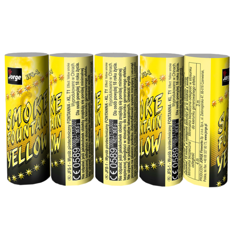 Yellow Smoke Fountains - 5 Pack of Smokes (5 x 5 PACK) - Party Experts